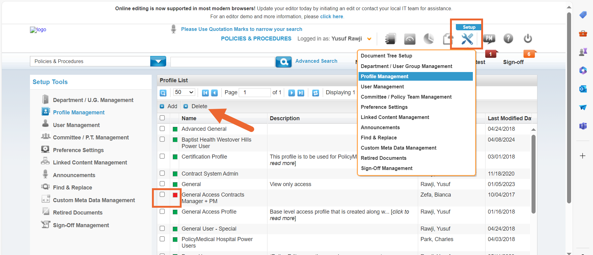 How do I make a change to existing Profile Management? – RLDatix Public ...